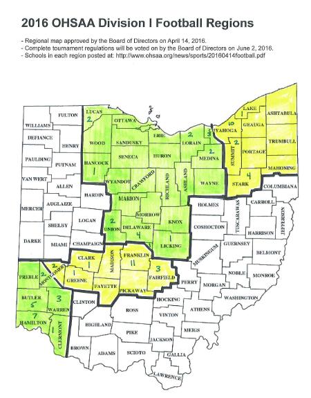 What the OHSAA’s new Division I football regions look like - cleveland.com